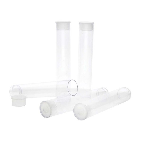 TUBE PLASTIC RND W/FLAT CAP 3 X 9/16 100/BG